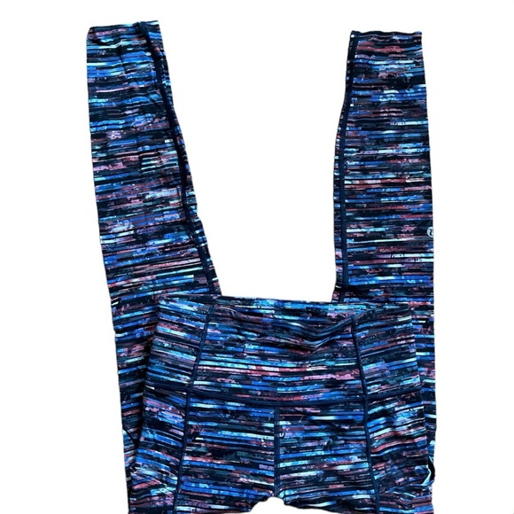 lululemon athletica | Pants & Jumpsuits | Lululemon Colorful Striped Front Seam Leggings With ...